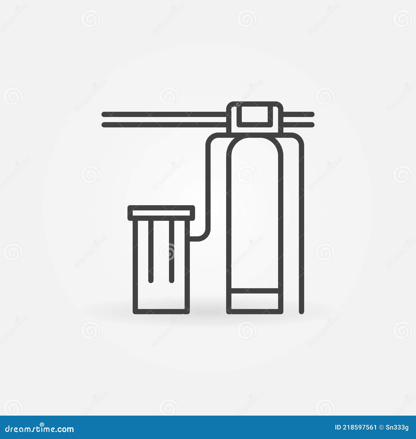 Water Softener Vector Illustration. Labeled Untreated Process Cycle ...