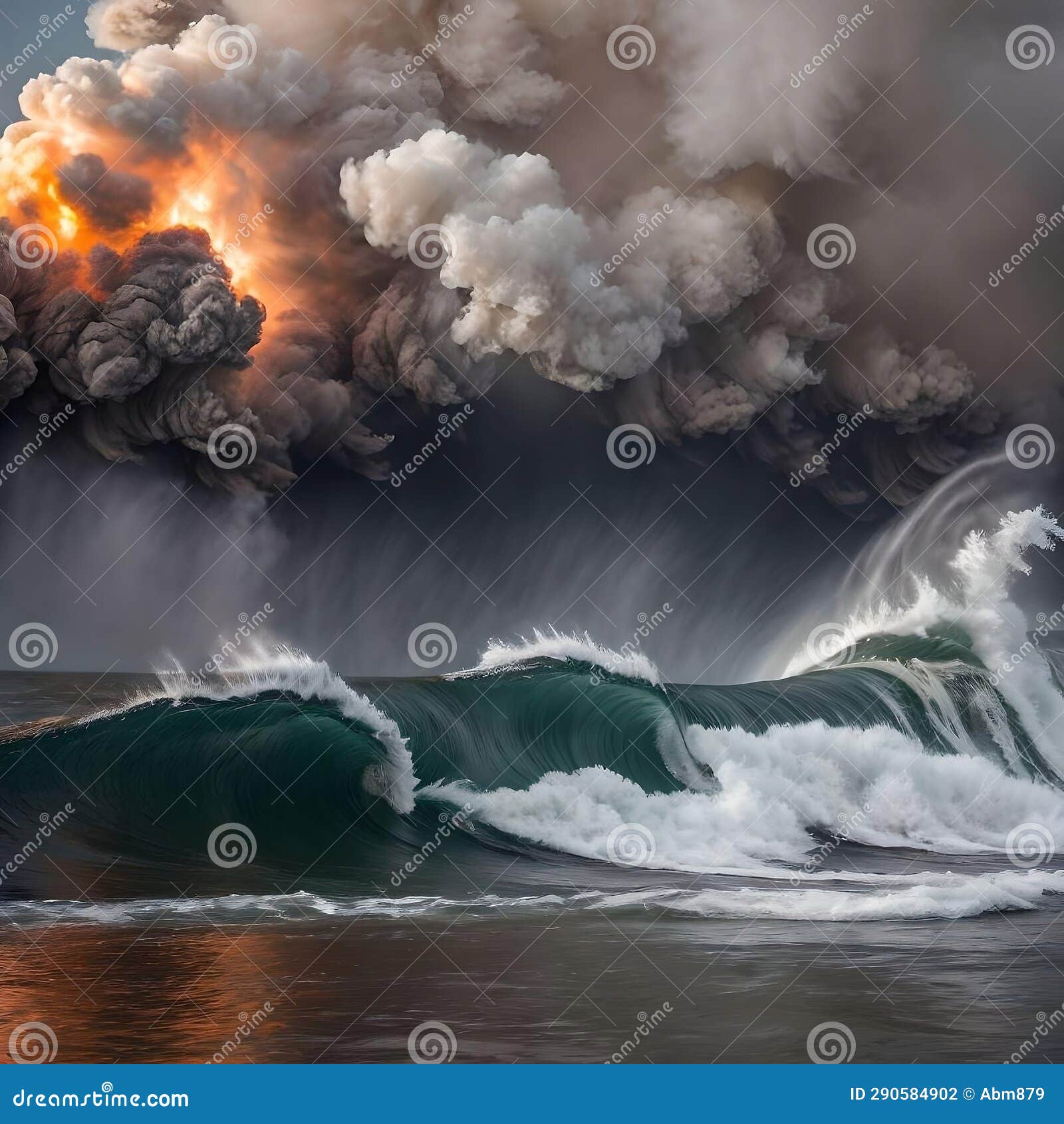Water, Soil, Wind, Fire in One Wonderful Photograph Stock Illustration ...