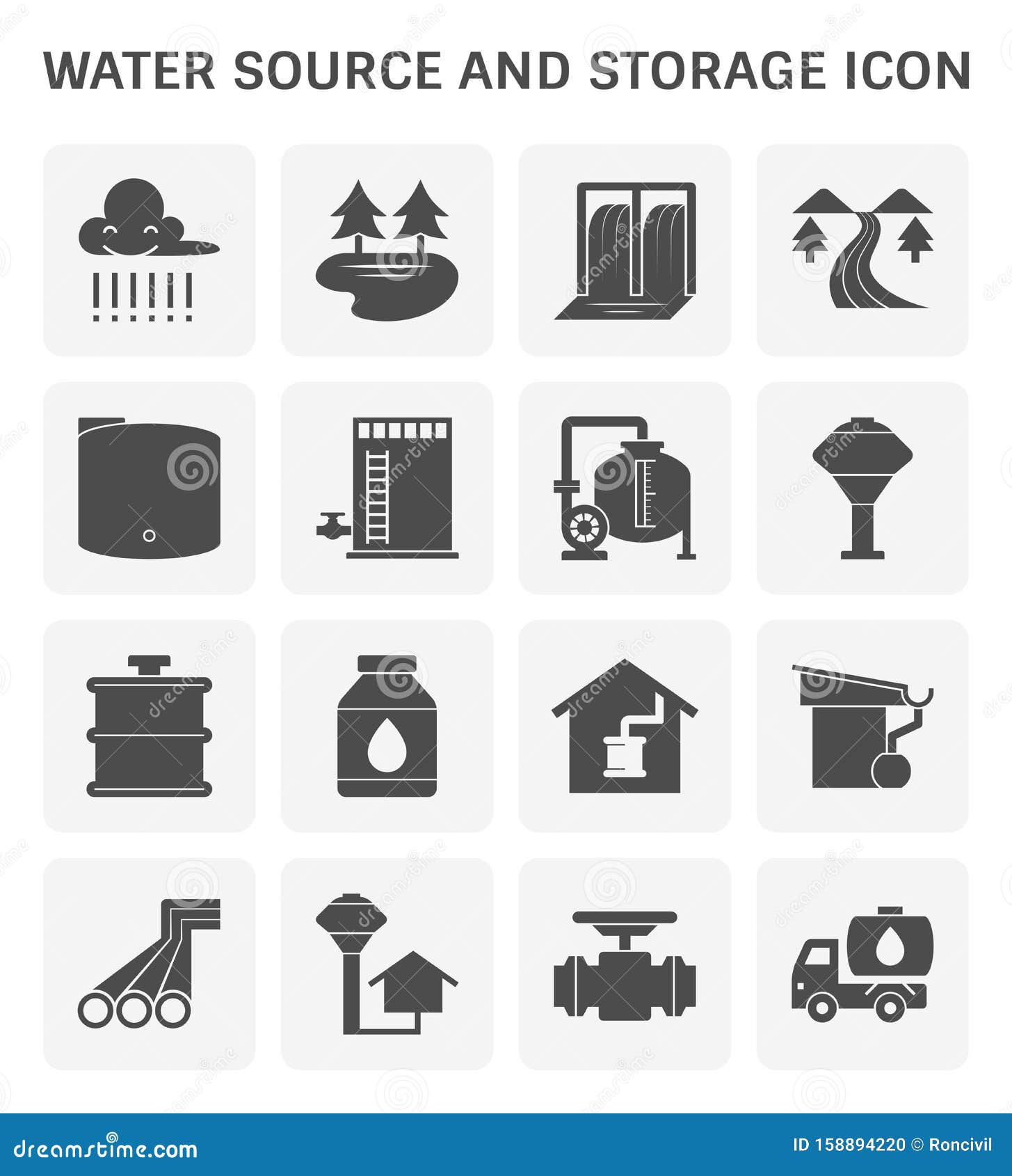 Water source icon stock vector. Illustration of black - 158894220