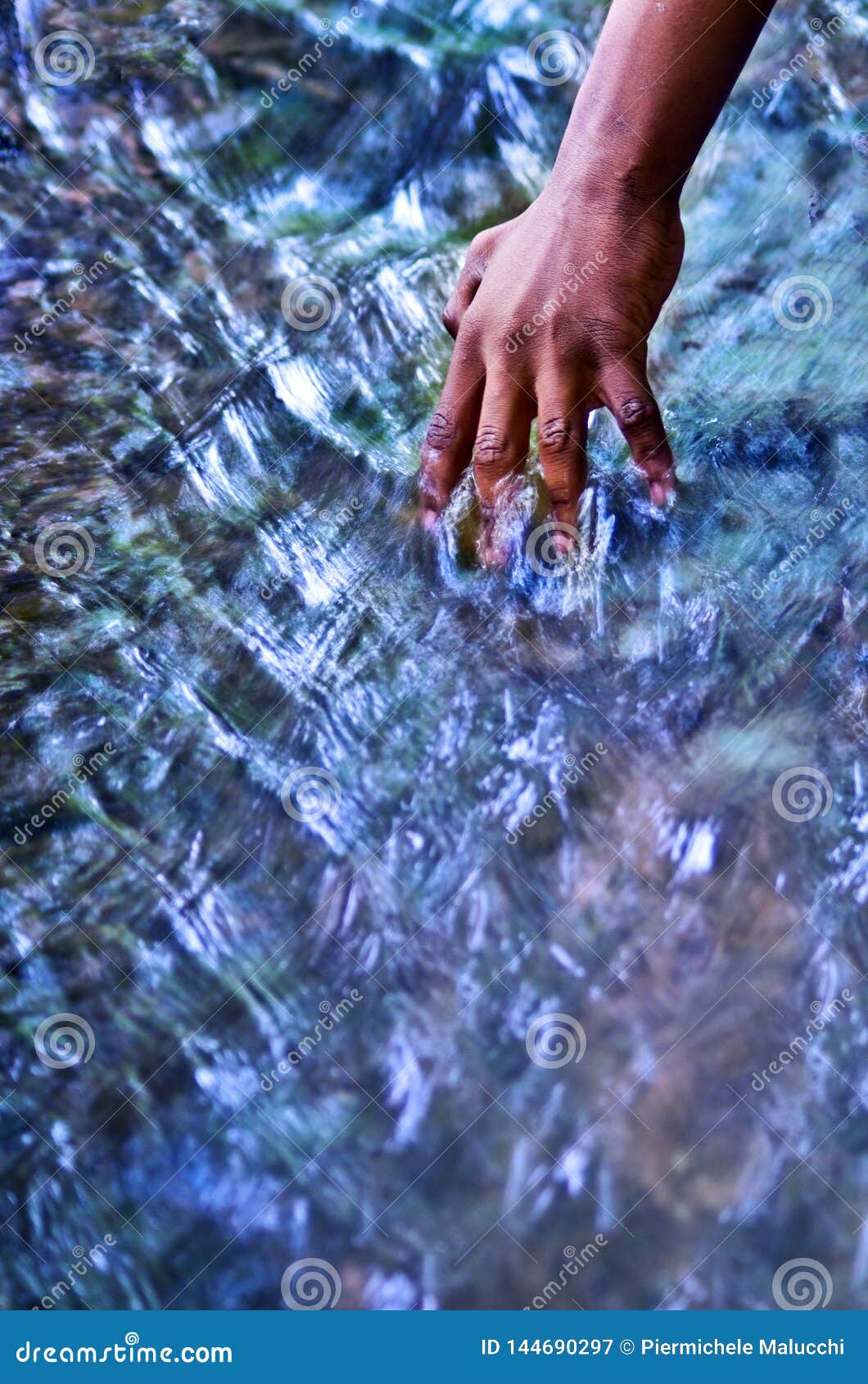Hand Touching Water, Source of Life Stock Image - Image of clean ...