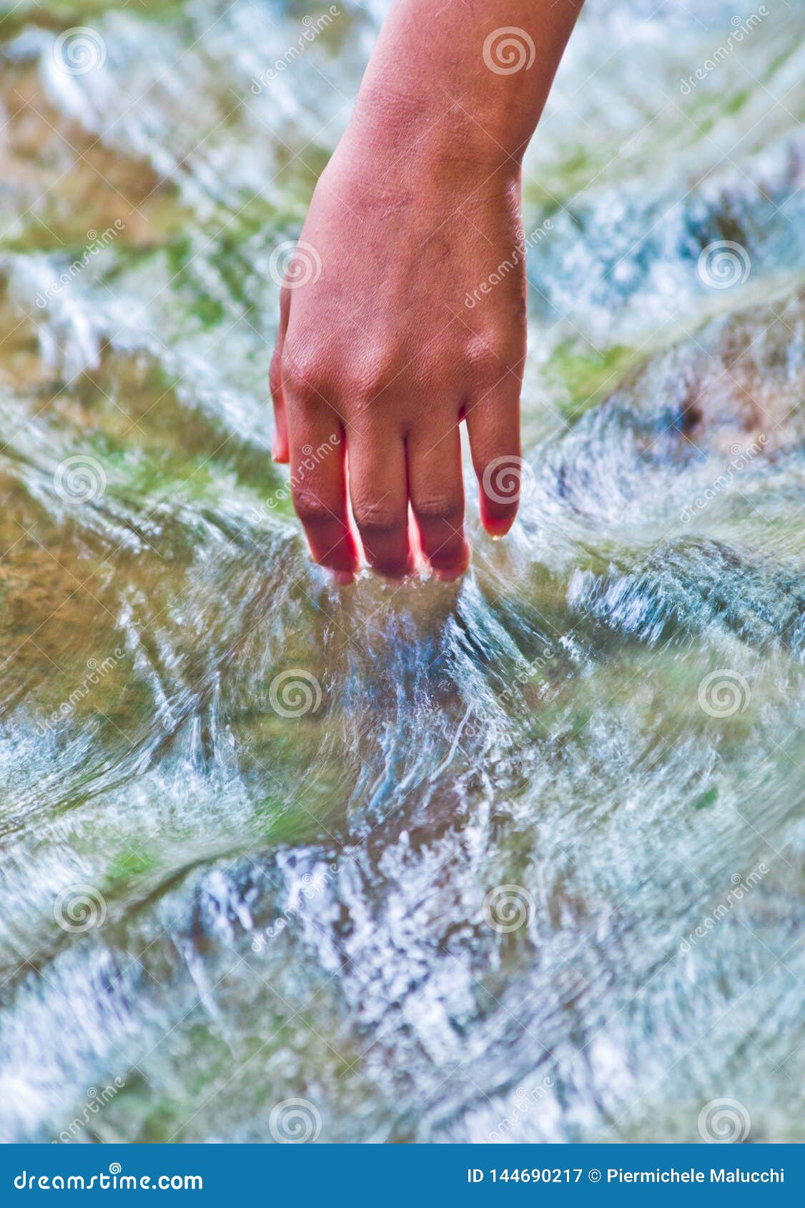 Hand Touching Water, Source of Life Stock Image - Image of desert ...