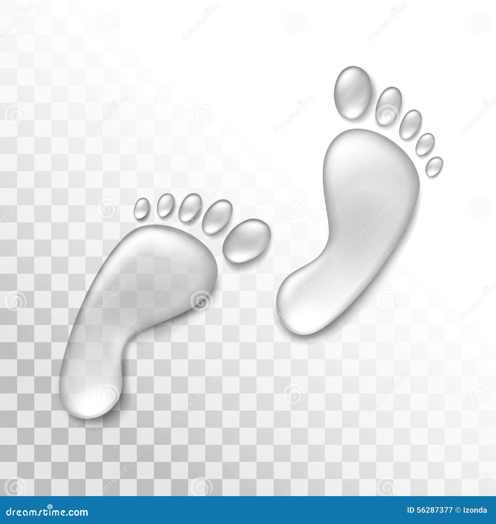 Water Spa Foot Steps Footprints of Drops Stock Vector - Illustration of ...