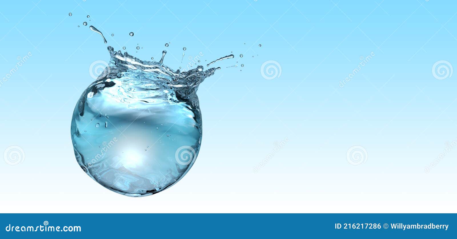 Spherical Water Splash on Gradient Background Stock Illustration ...