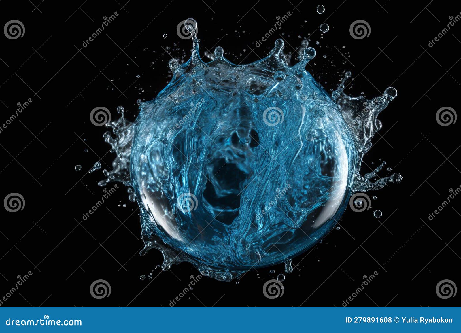 Water Sphere Shape. Generate Ai Stock Illustration - Illustration of ...
