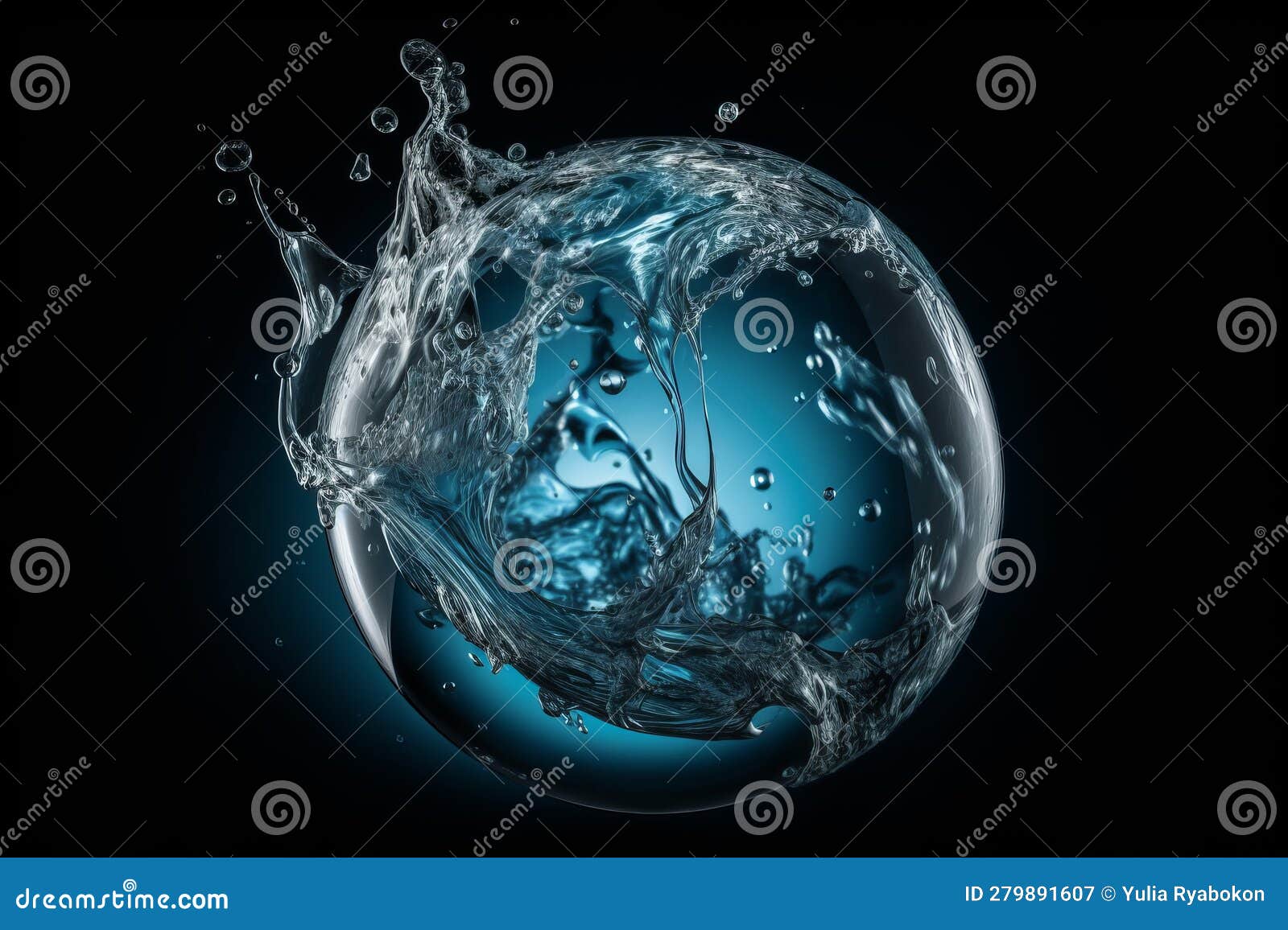 Water Sphere Shape Liquid. Generate Ai Stock Illustration ...