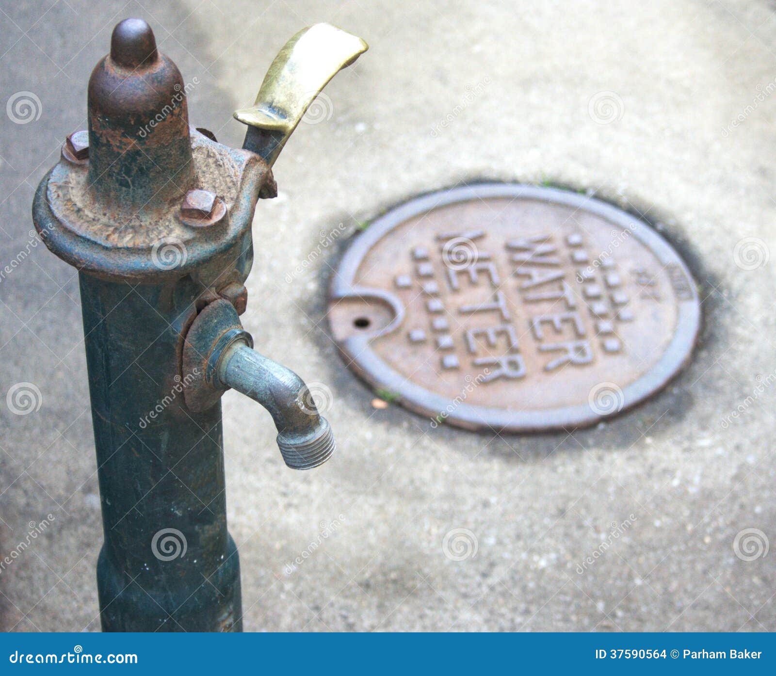 Water Spigot On A Flowing Artesian Wellhead. Two Plastic Demijohns ...
