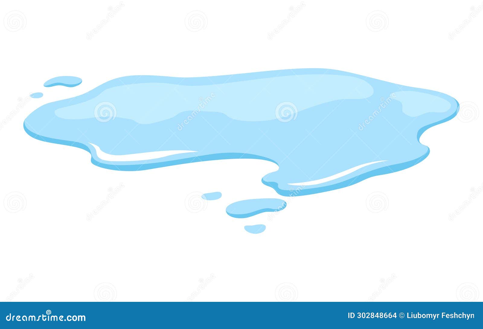 Water Spill On A White Isolated Background. Puddle Vector Illustration ...