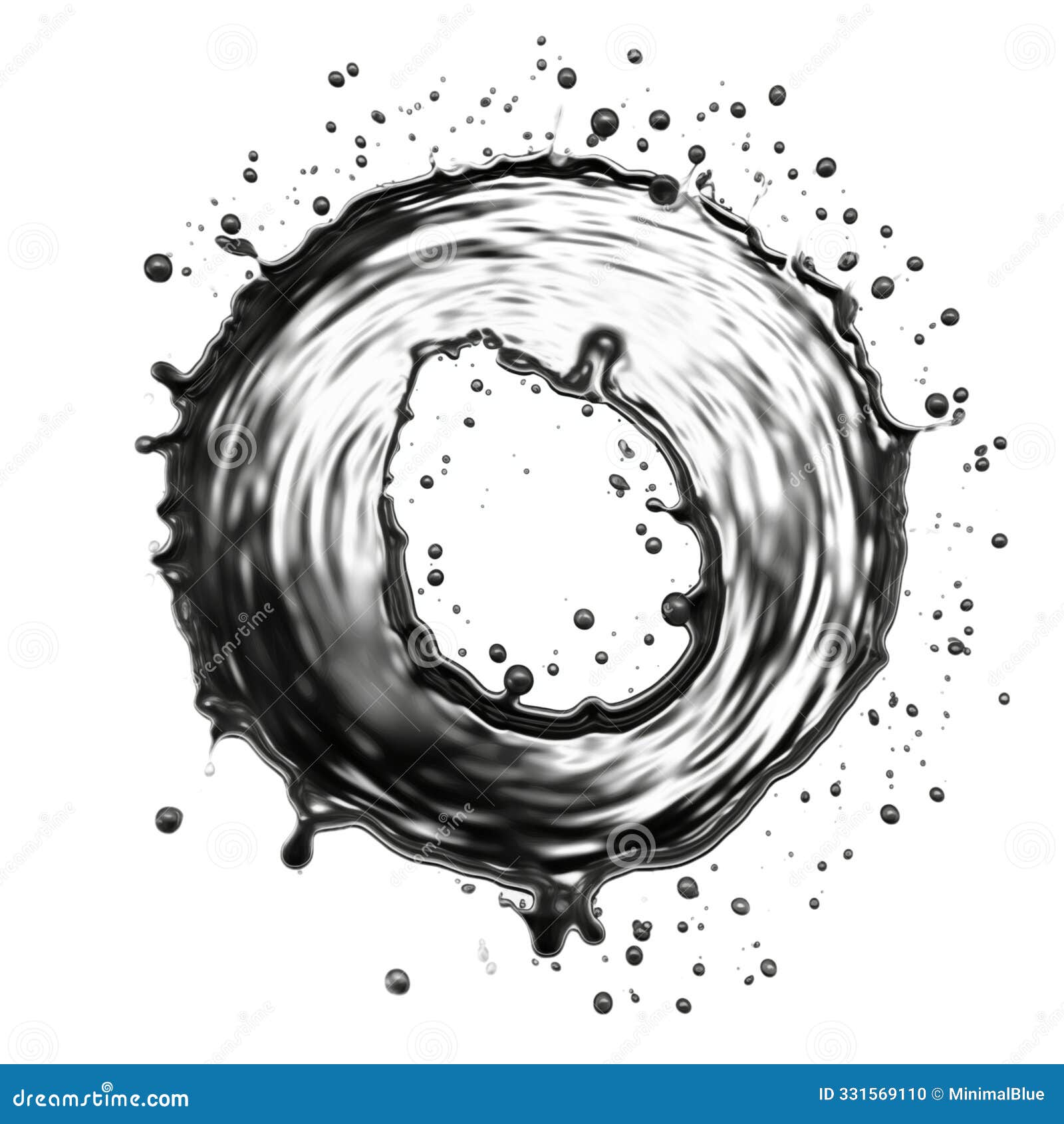 Water Spill Puddle Droplets Isolated on White Background Stock ...