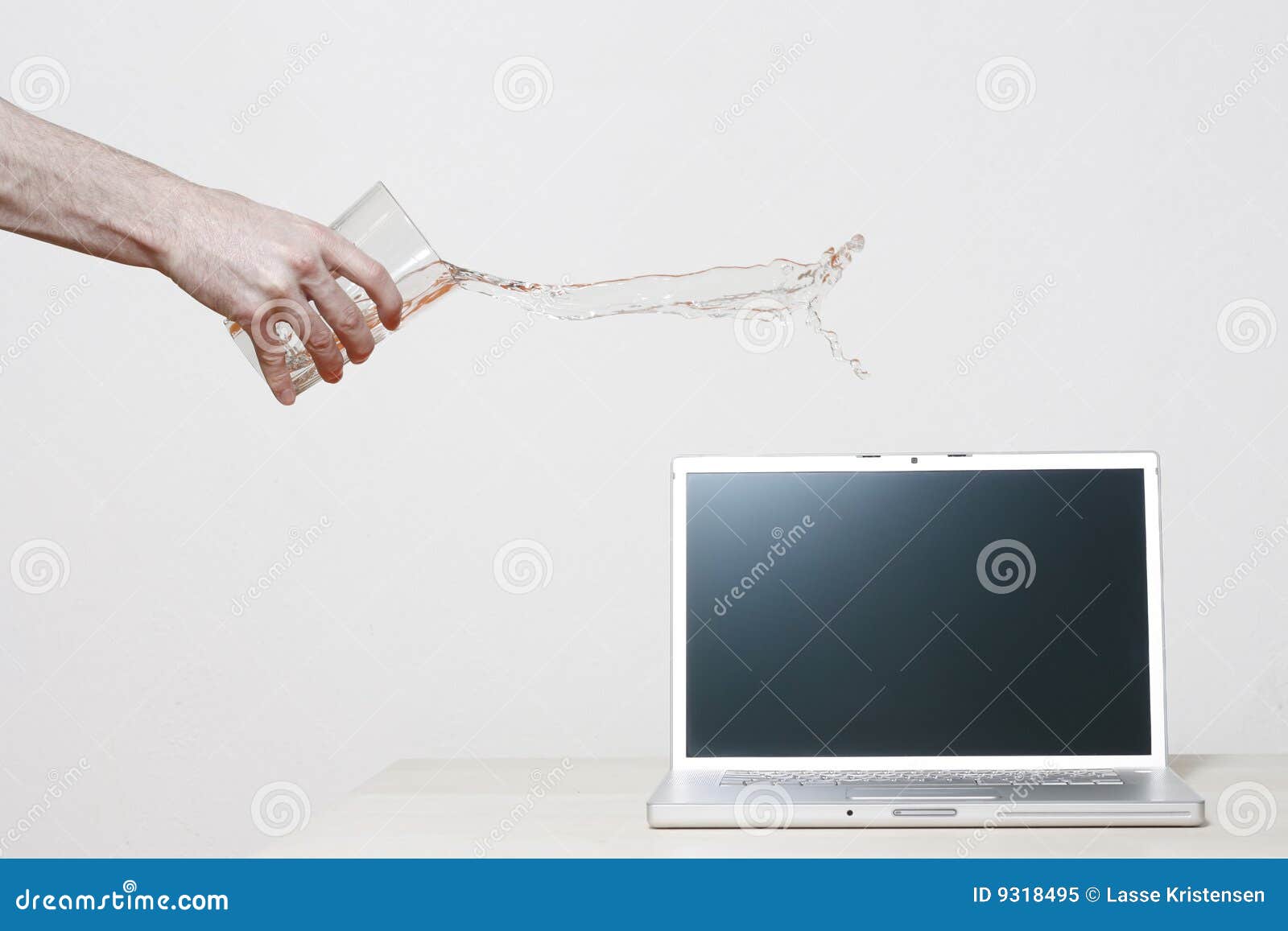 Water Spilled on Computer stock image. Image of hardware - 9318495