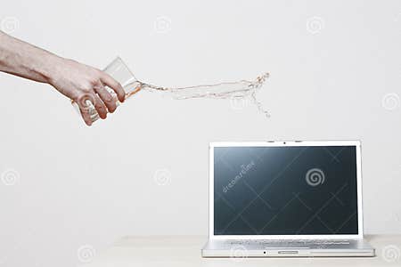 Water Spilled on Computer stock image. Image of hardware - 9318495