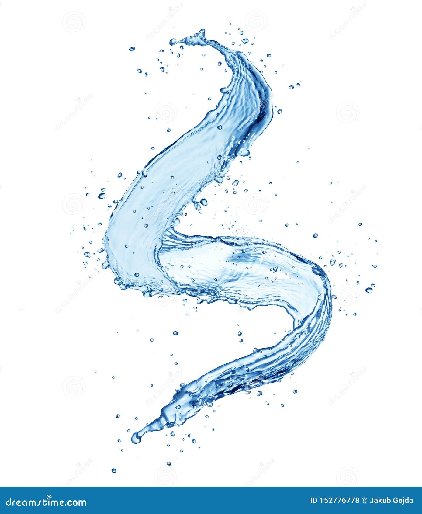 Water Spiral Splash Isolated on White Background Stock Photo - Image of ...