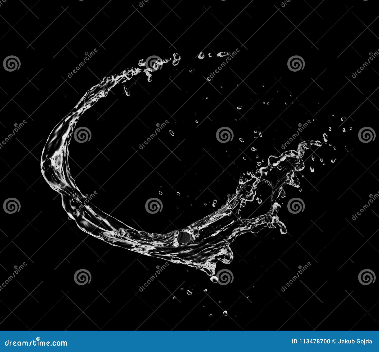 Water Splash Shape Isolated on Black Background Stock Photo - Image of ...