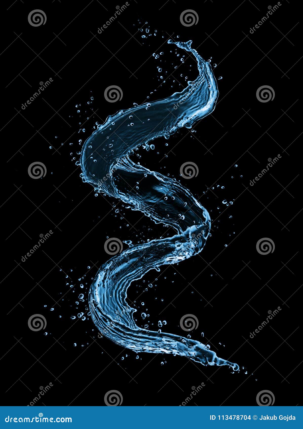 Water Splash Shape Isolated on Black Background Stock Photo - Image of ...