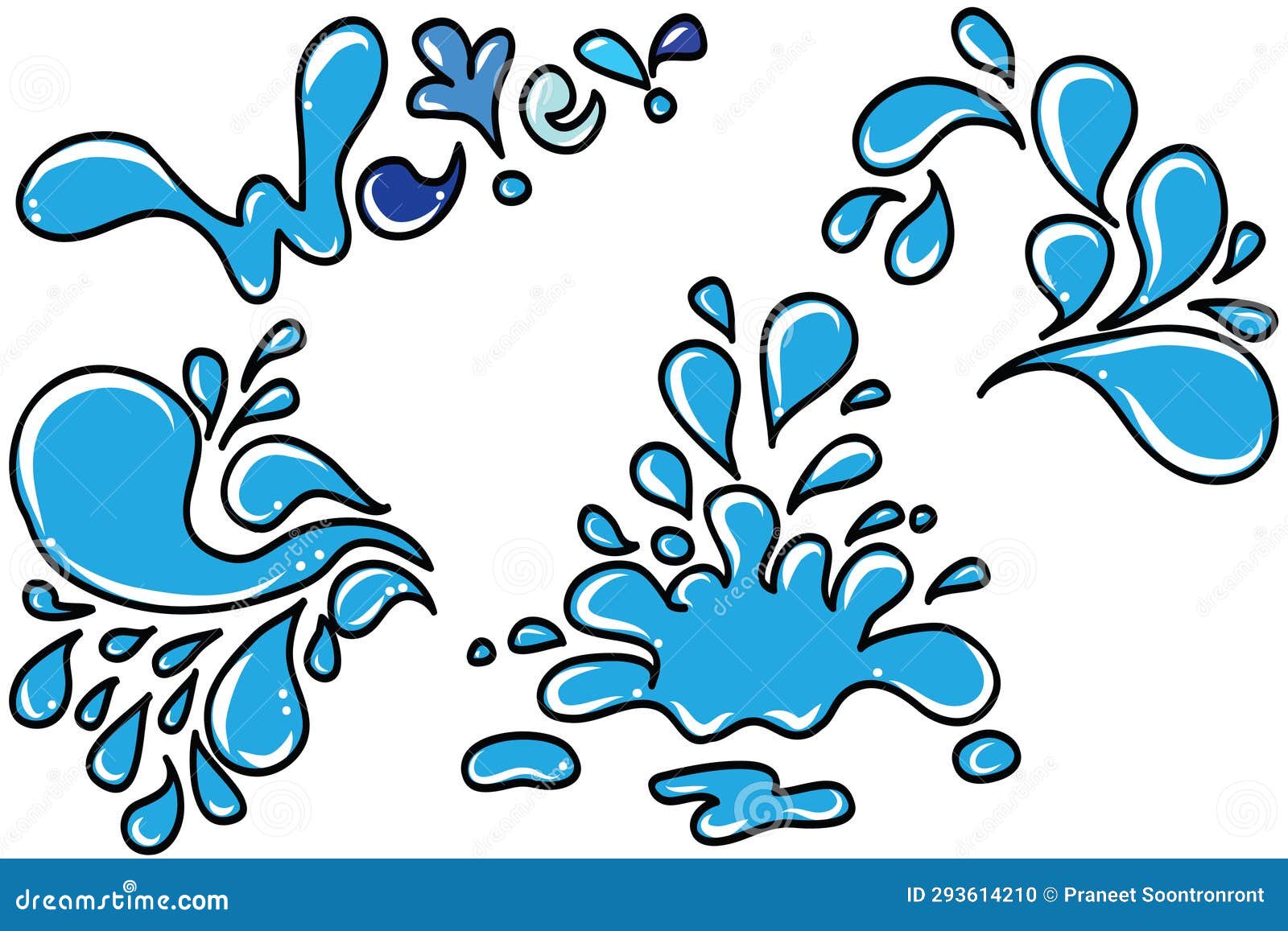 Water Splash Action in Picture Stock Illustration - Illustration of ...
