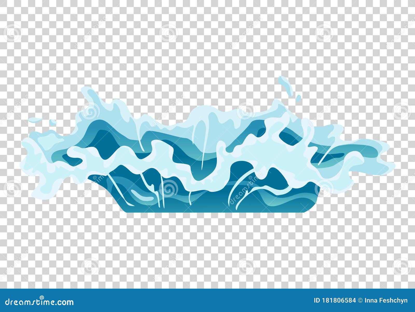 Water Splash Animation. Shock Waves on Transparent Background. Spray ...