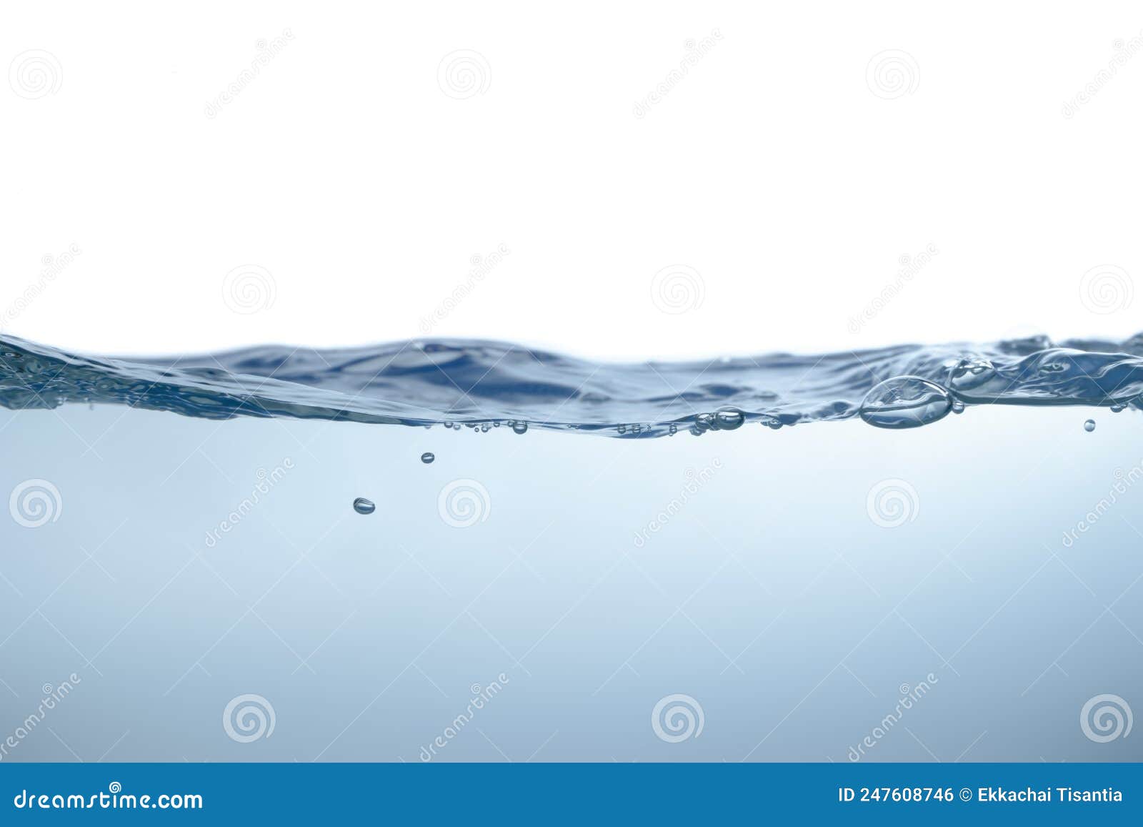 Water Splash, Aqua Flowing in Waves and Creating Bubbles, Drops on the ...
