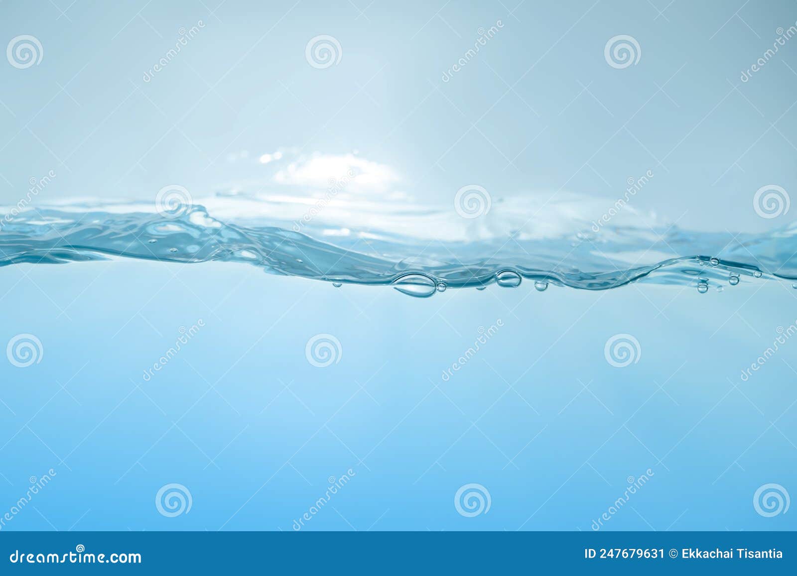 Water Splash, Aqua Flowing in Waves and Creating Bubbles, Drops on the ...