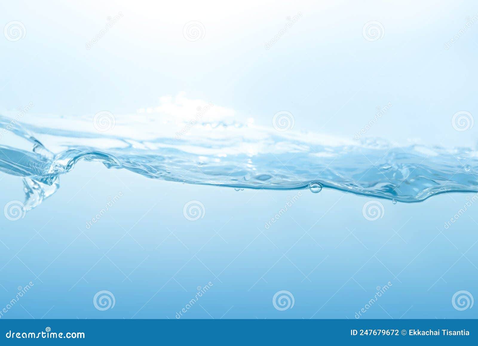 Water Splash, Aqua Flowing in Waves and Creating Bubbles, Drops on the ...