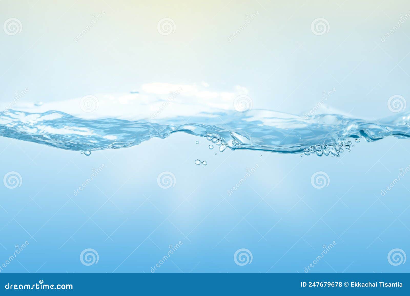 Water Splash, Aqua Flowing in Waves and Creating Bubbles, Drops on the ...