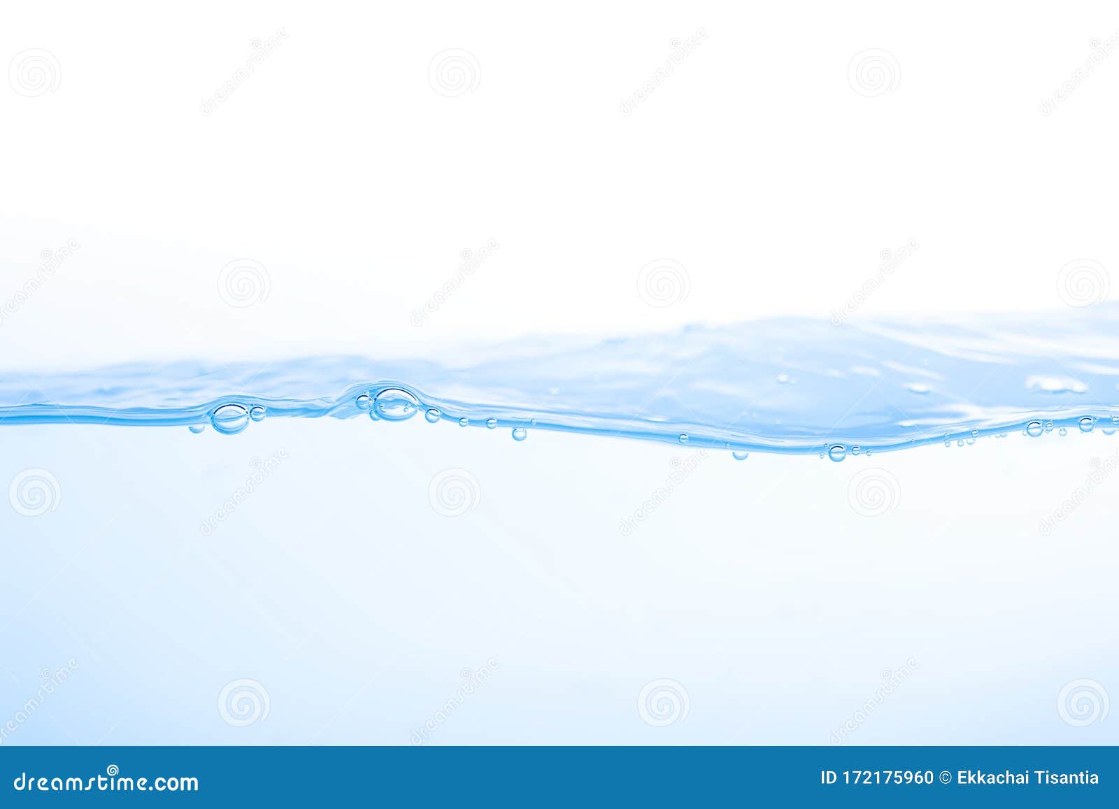 Water Splash. Aqua Flowing in Waves and Creating Bubbles. Drops on the ...