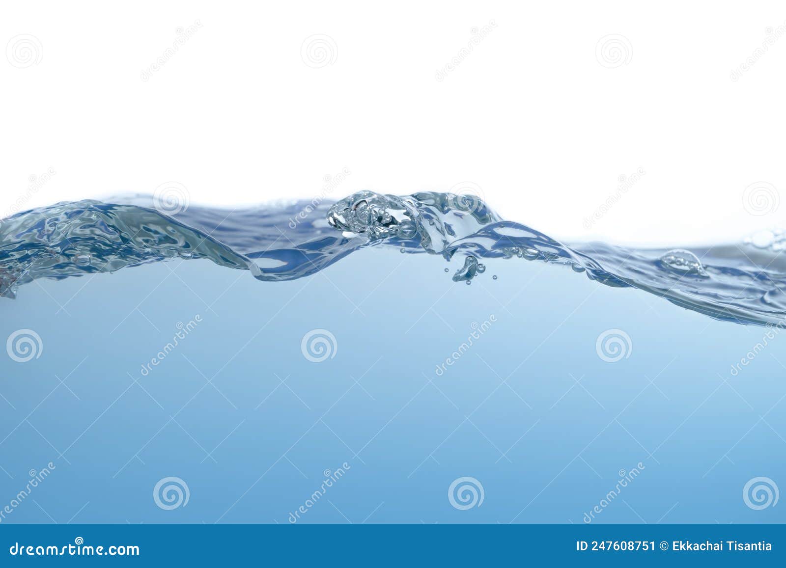 Water Splash, Aqua Flowing in Waves and Creating Bubbles, Drops on the ...