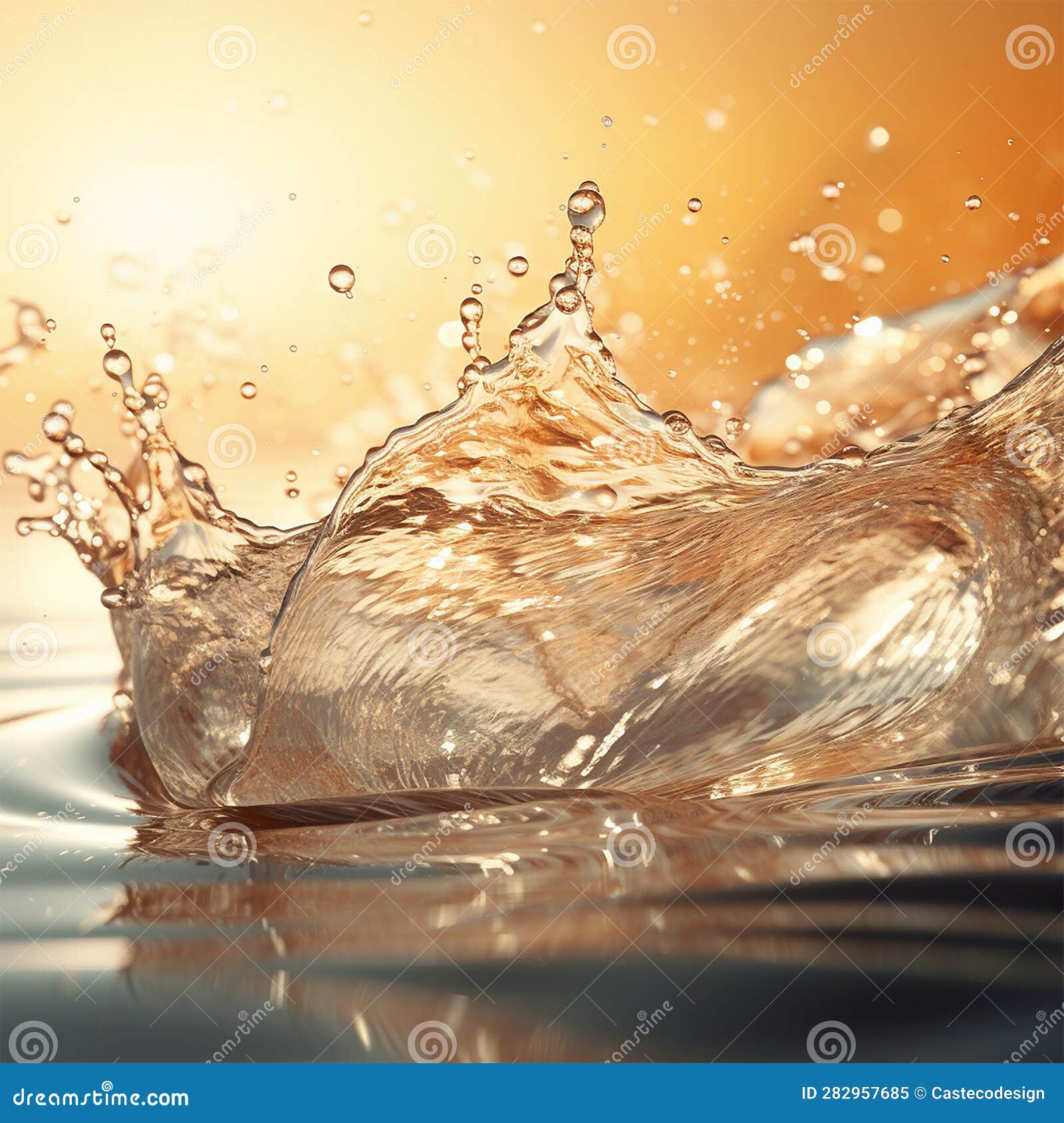 Water Splash Background, Dynamic Abstract Liquid Macro Waves Generated ...