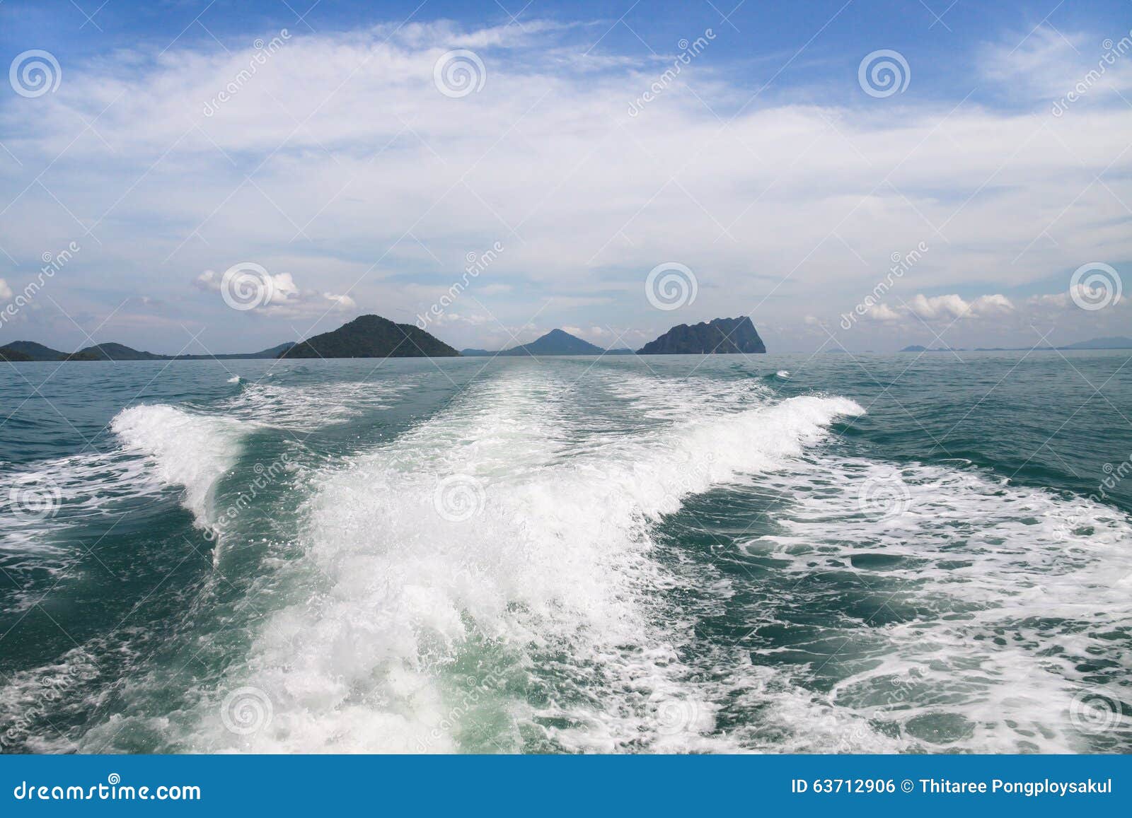 Water Splash behind a boat stock photo. Image of environment - 63712906
