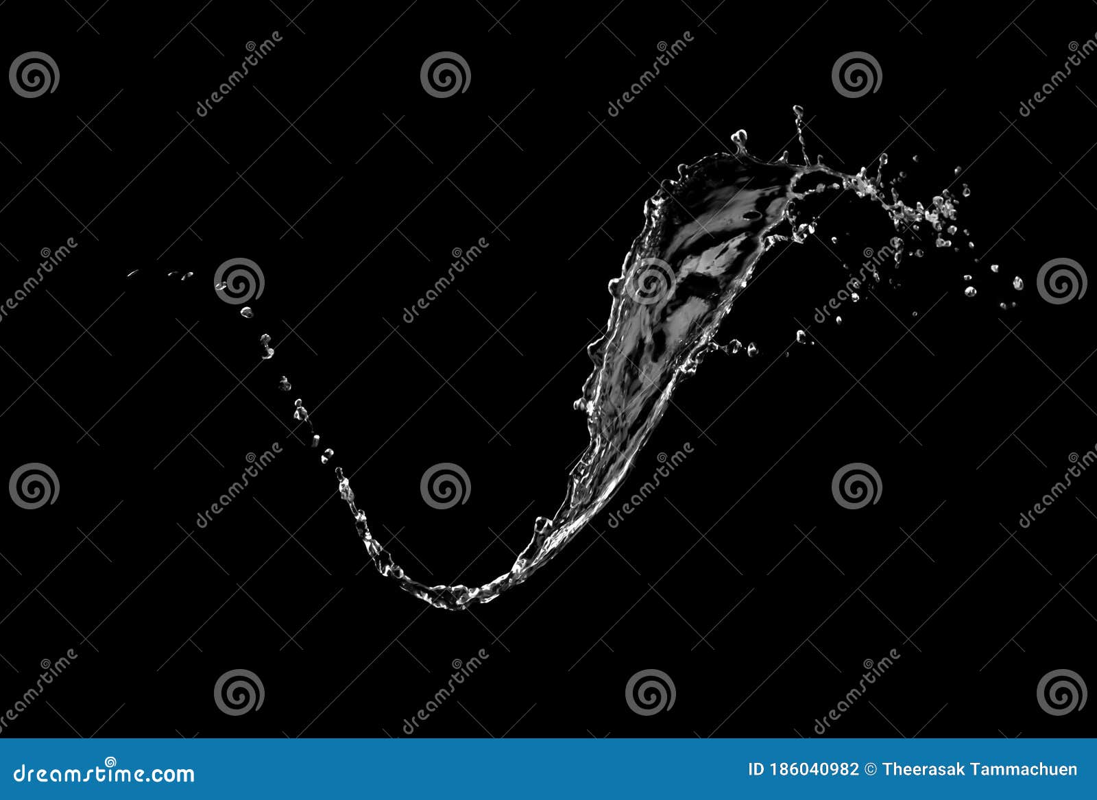 Water Splash on Black Background Stock Photo - Image of liquid, motion ...