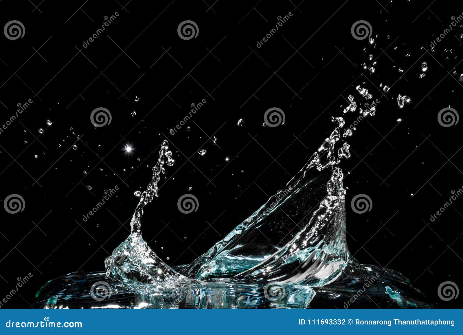Water Splash Effect Black Background