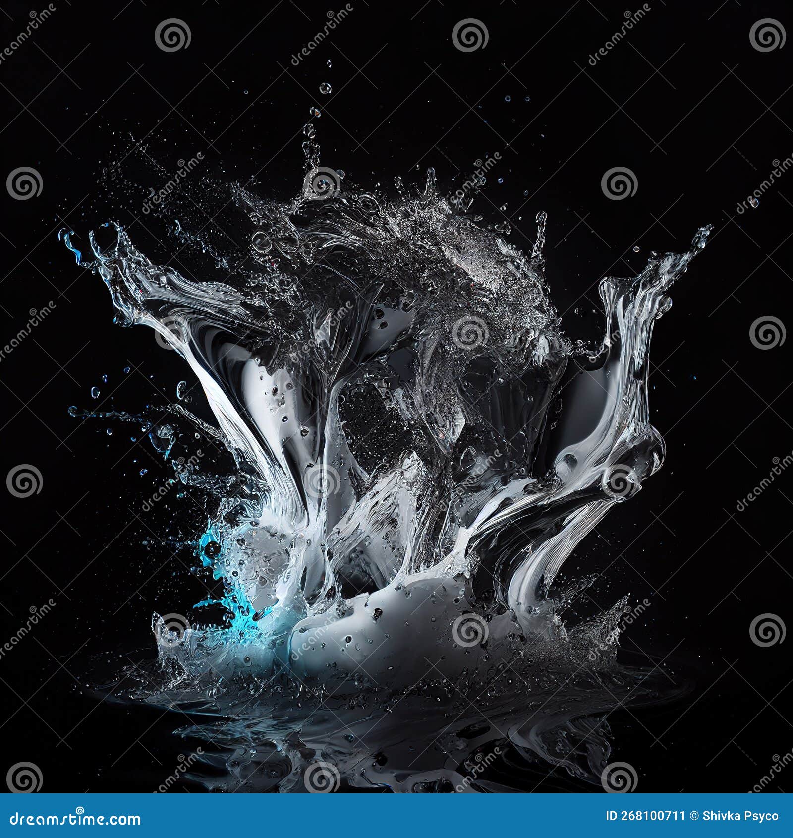 Water Splash on Black Background Generative AI Stock Illustration ...