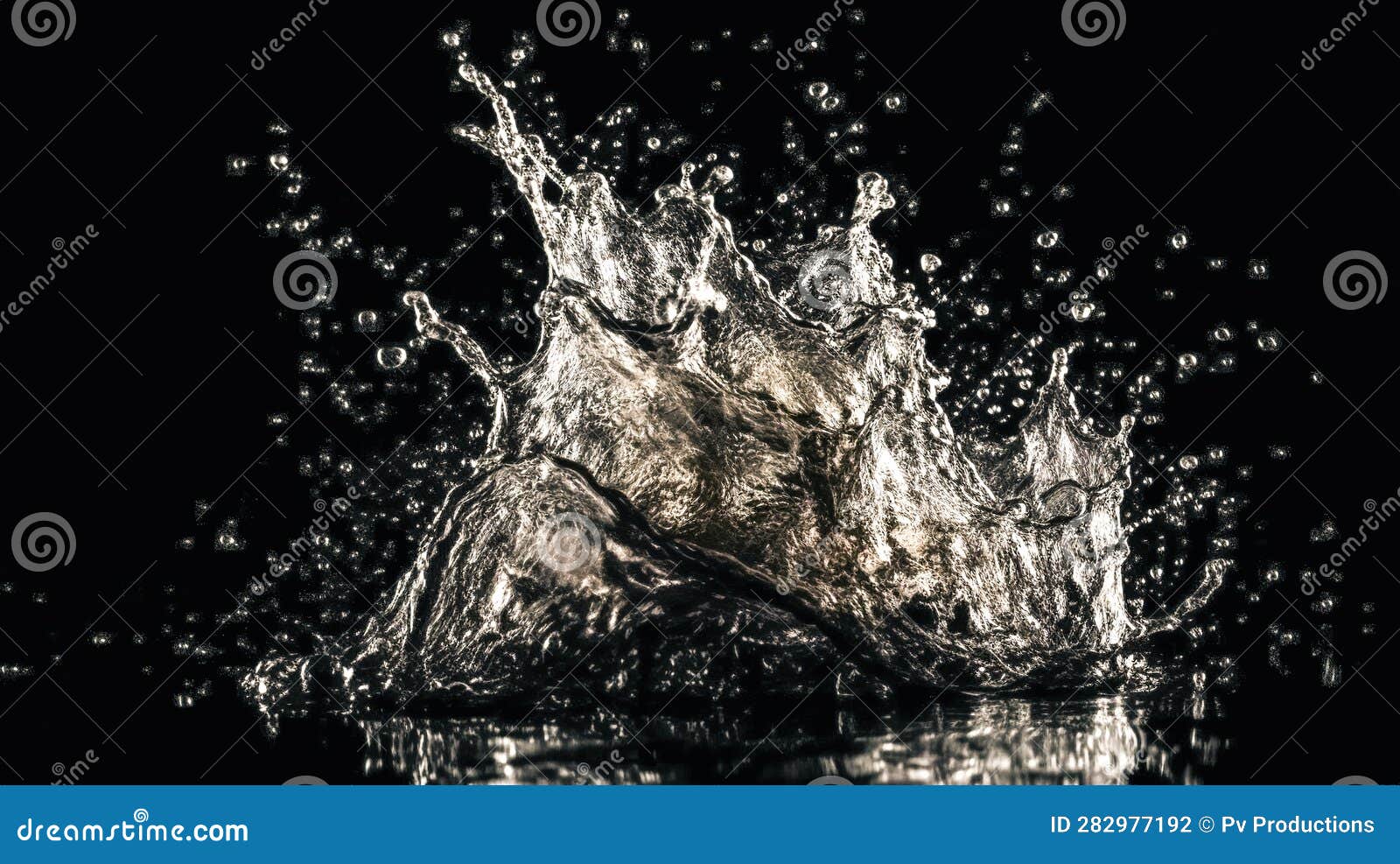Water Splash on Black Background, Generative AI. Stock Photo - Image of ...