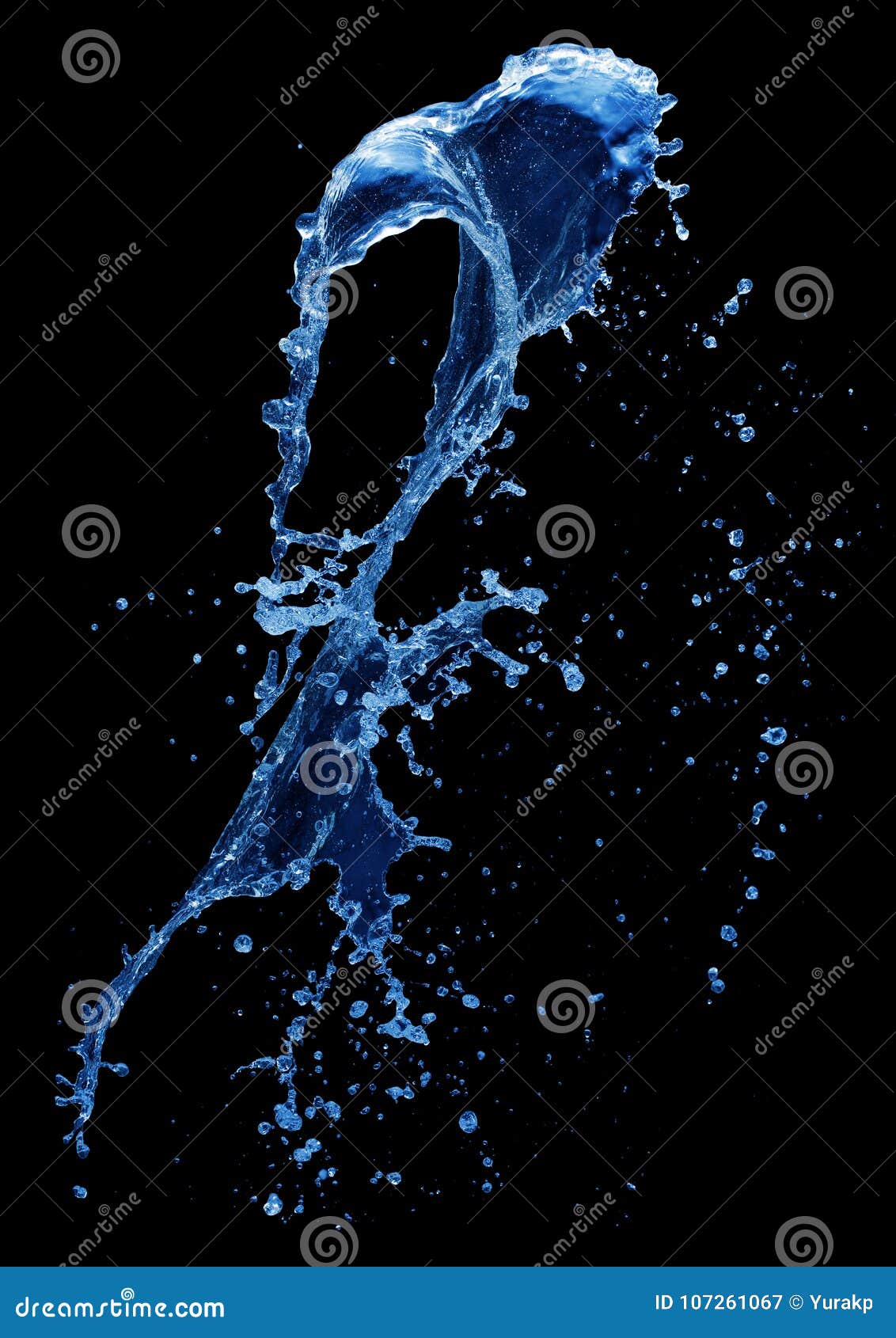 Water Splash on a Black Background Stock Image - Image of clean, cold ...