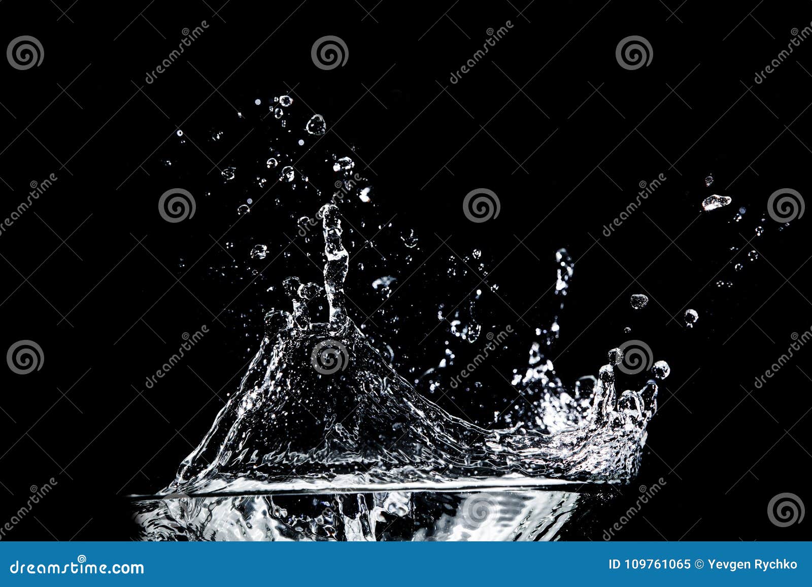 Water splash on black stock image. Image of falling - 109761065