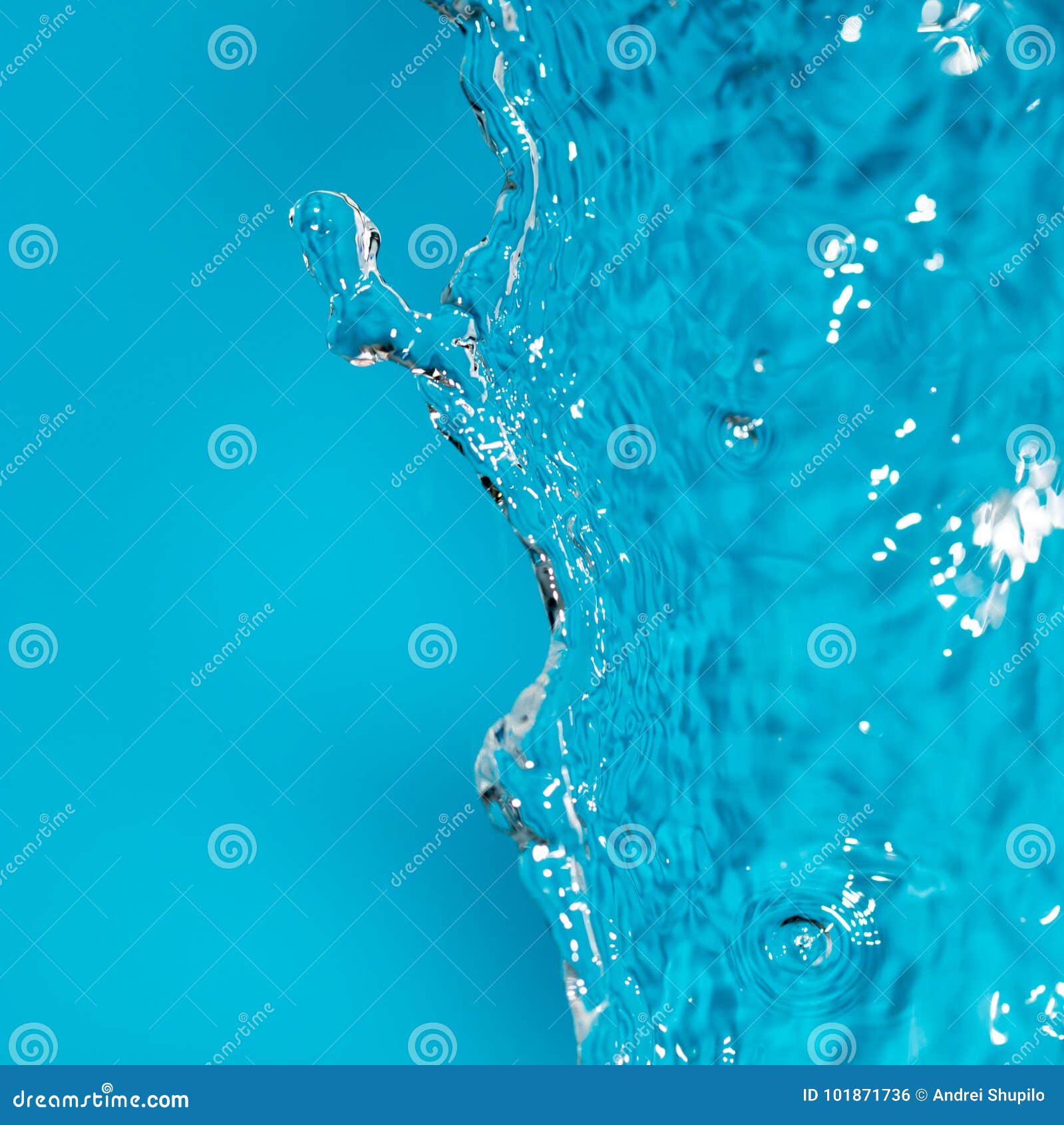 Water Splash on Blue Background Stock Photo - Image of raindrop, nature ...