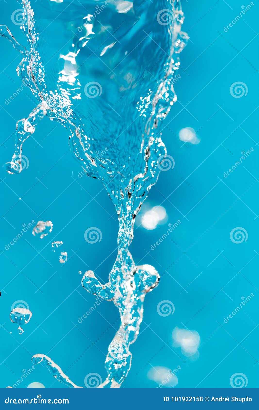 Water Splash on Blue Background Stock Photo - Image of cool, freshness ...