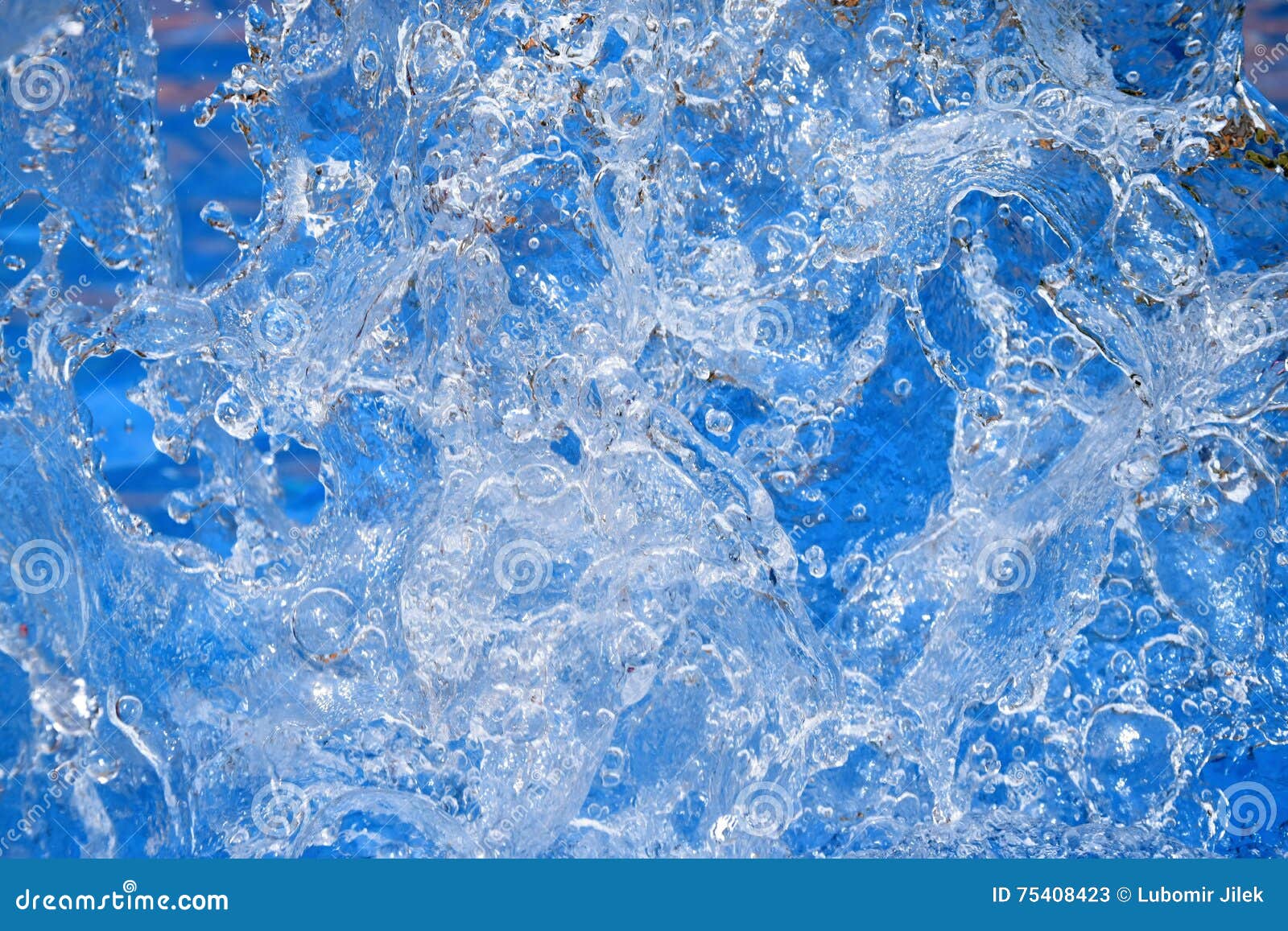 Water Splash on Blue Background Stock Image - Image of clean, water ...