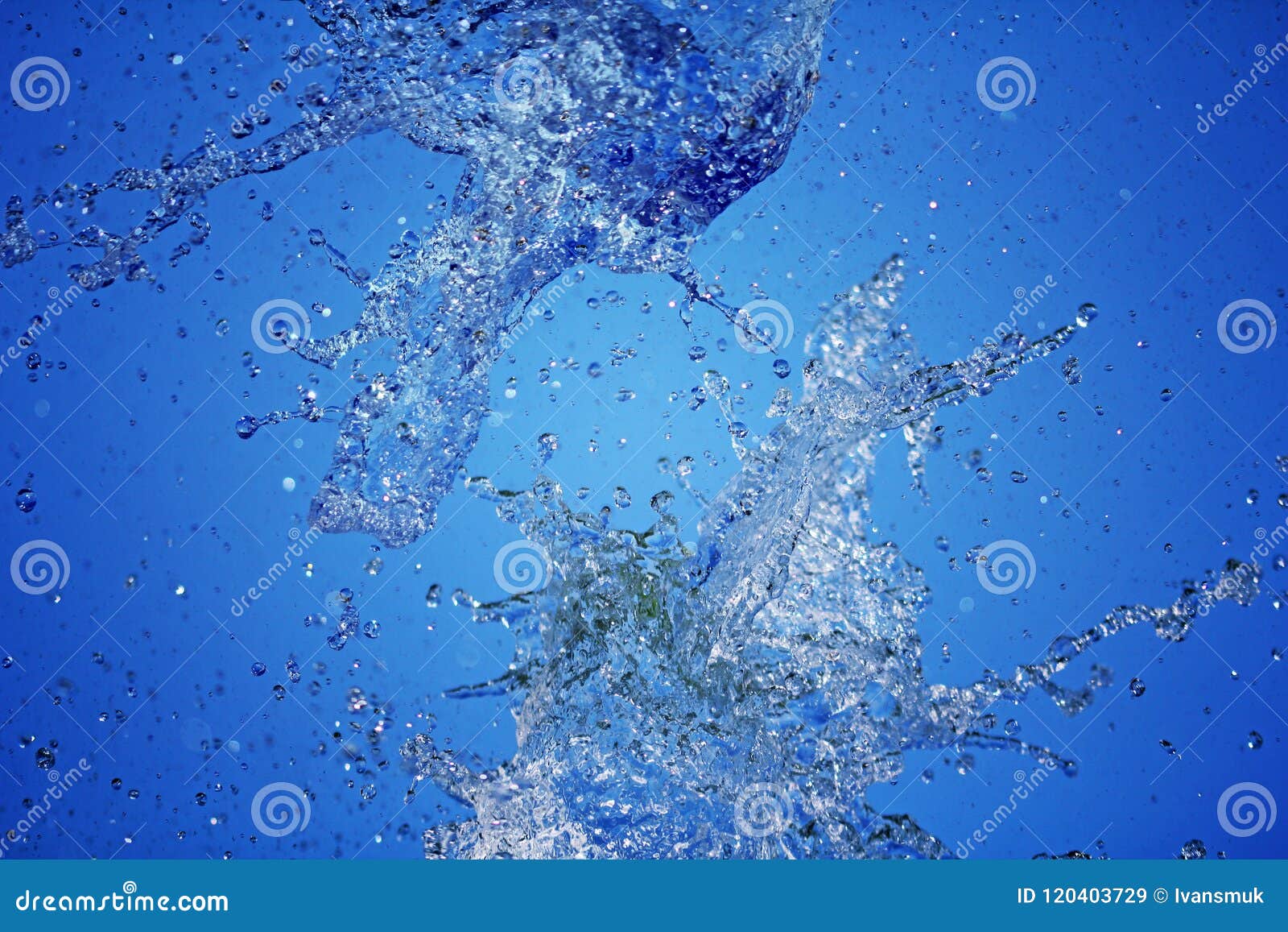 Water Splash on Blue Background Stock Image - Image of background, blue ...