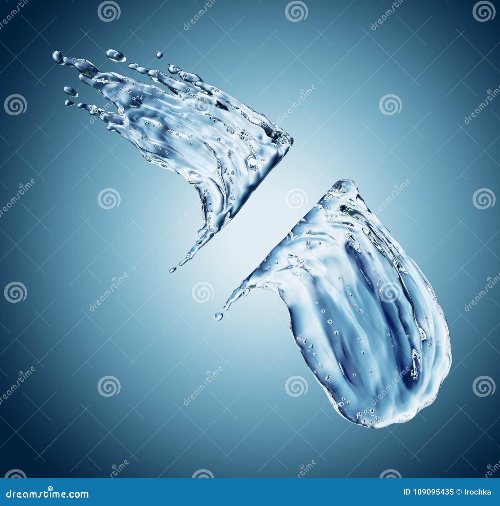 Water Splash on Blue Background Stock Illustration - Illustration of ...