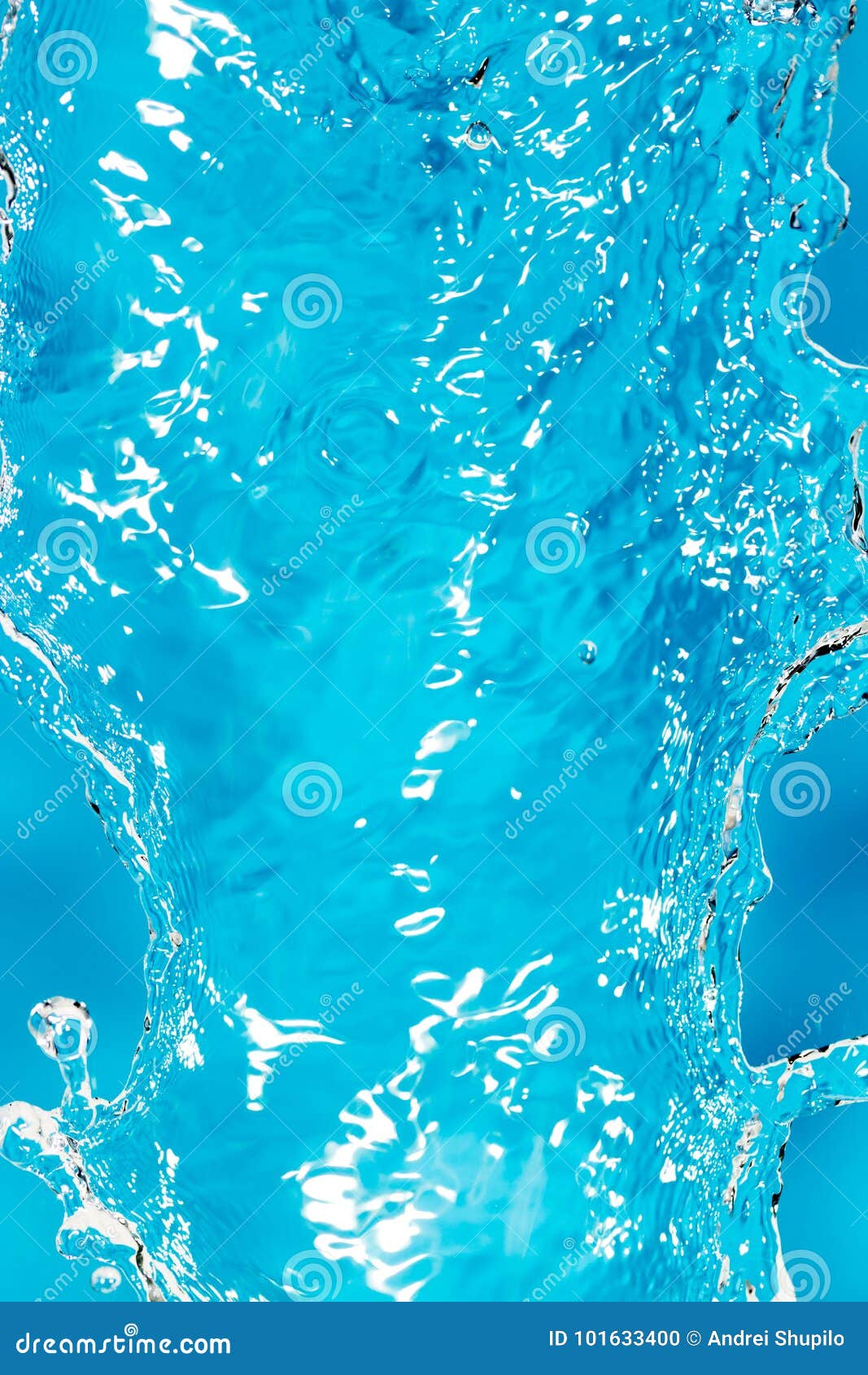 Water Splash on Blue Background Stock Photo - Image of light ...