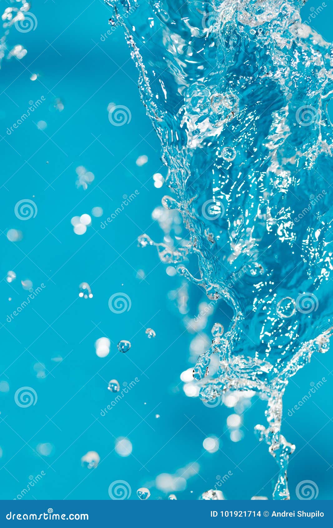 Water Splash on Blue Background Stock Photo - Image of falling, clean ...