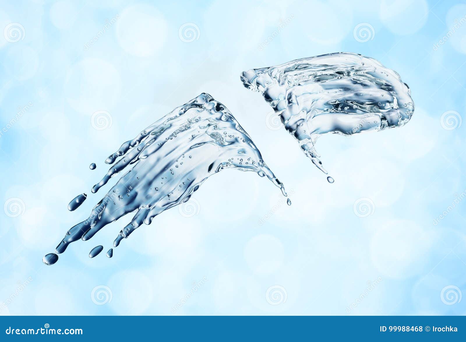 Water Splash on Blue Background Stock Illustration - Illustration of ...