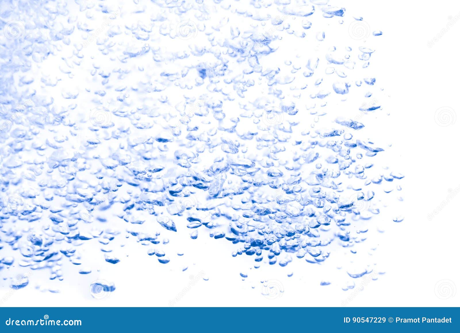 Water Splash Blue with Bubble of Air, on White Background Stock Image ...