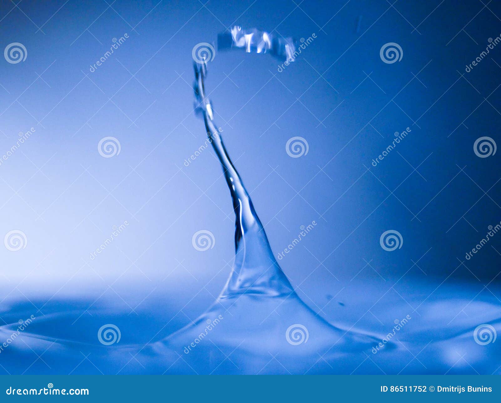 Water Splash in Blue Color with a Drop of Water Stock Photo - Image of ...