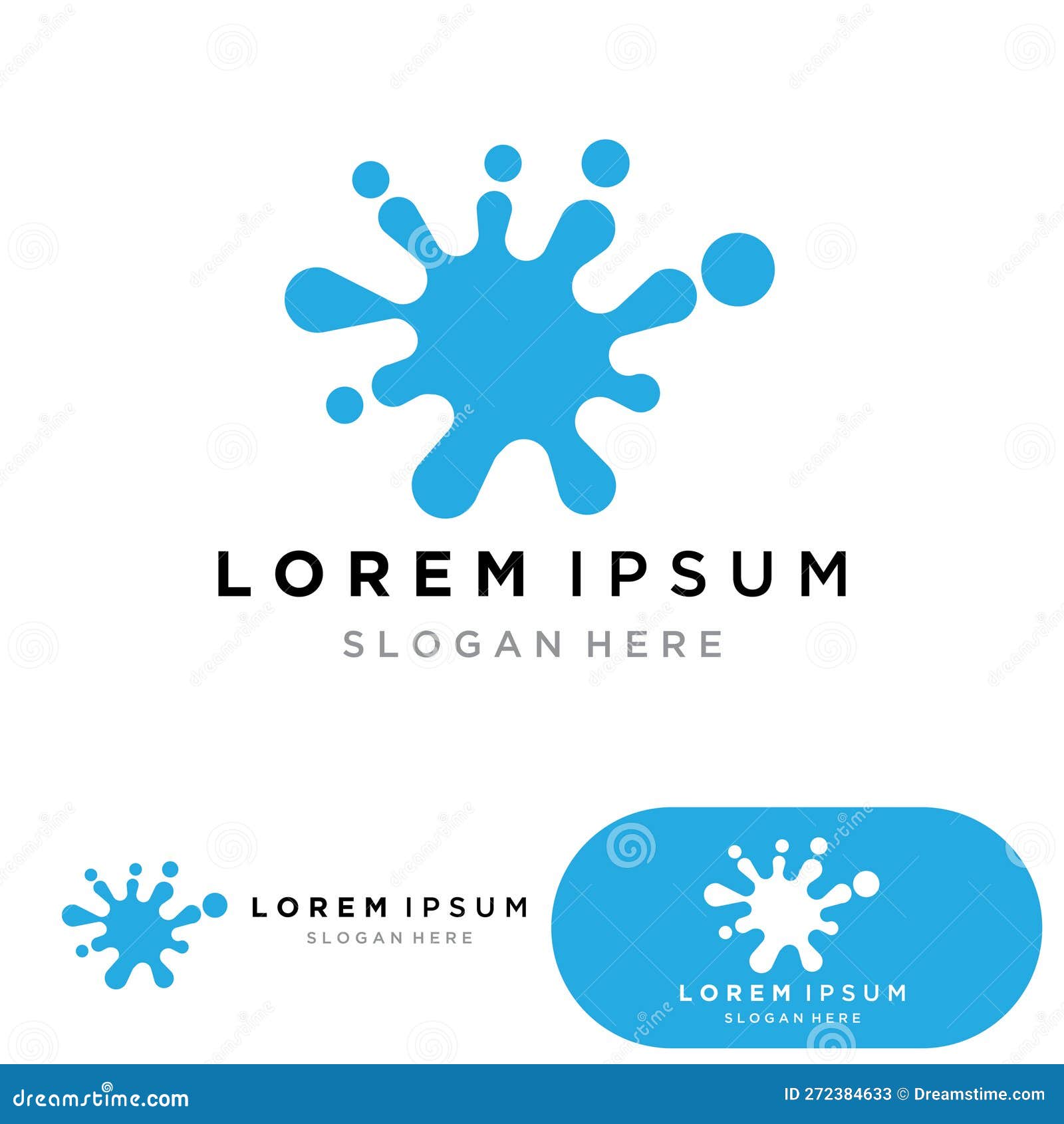 Water Splash Blue Color Template Stock Vector - Illustration of white ...