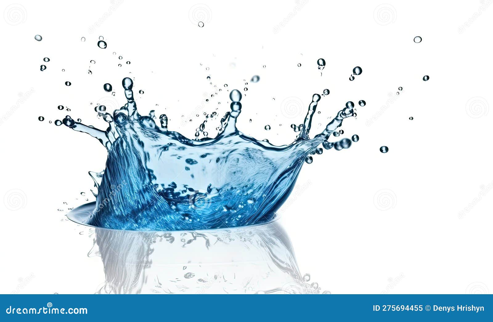 Water Splash in Blue Isolated on White Background Creating Using ...