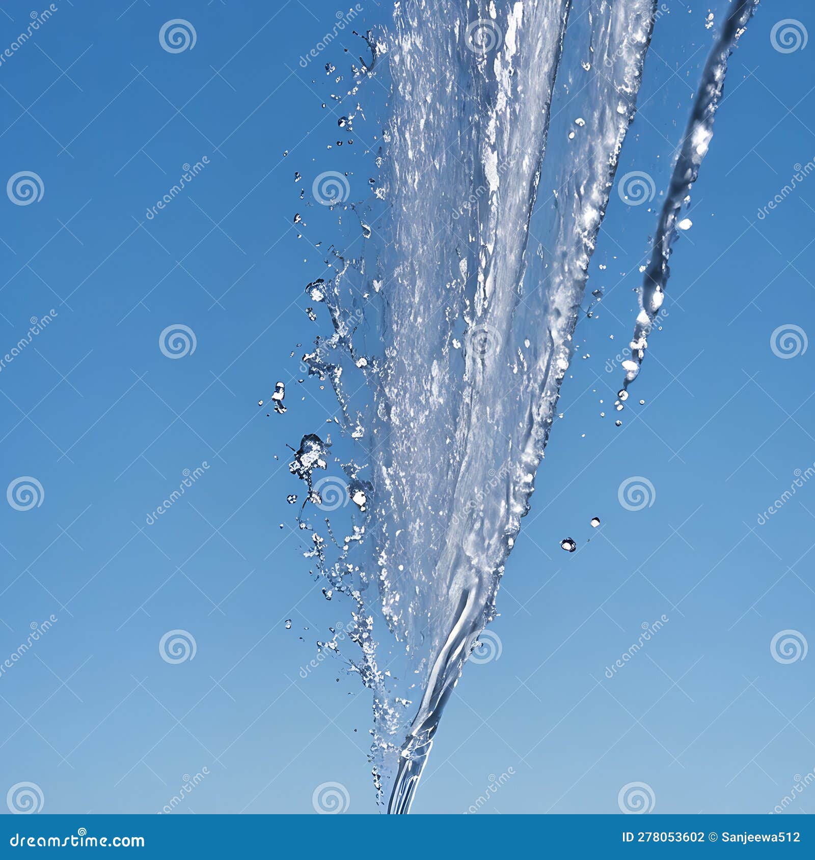 Water Splash on Blue Sky Background Stock Illustration - Illustration ...