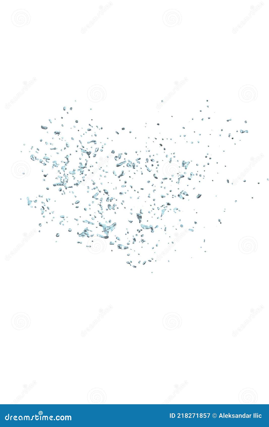 Water Splash in Blue Translucent Color, Isolated on White Background ...