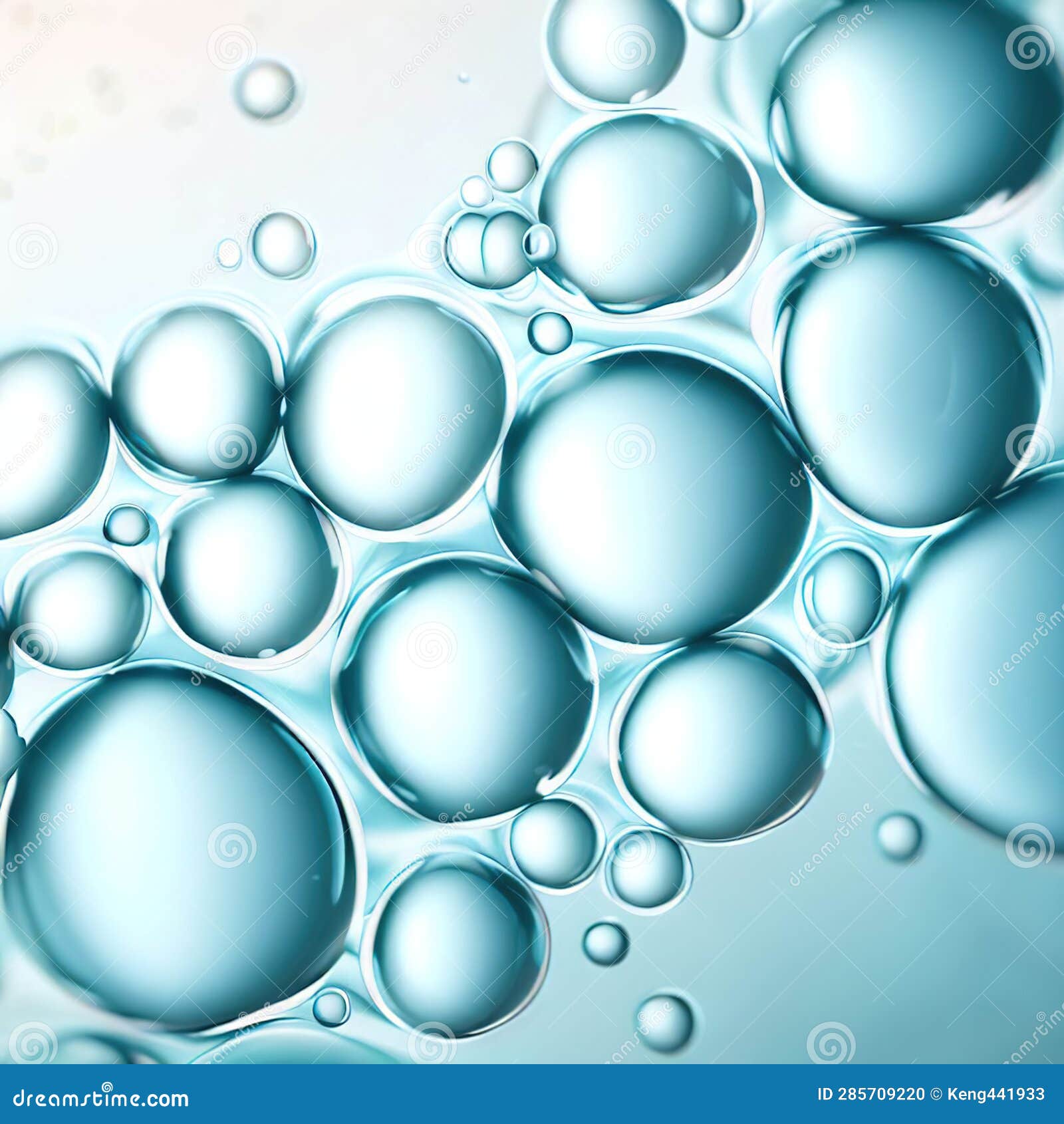 Water Splash and Bubble.Abstract Blue Circle Water Drop Ripple. AI ...