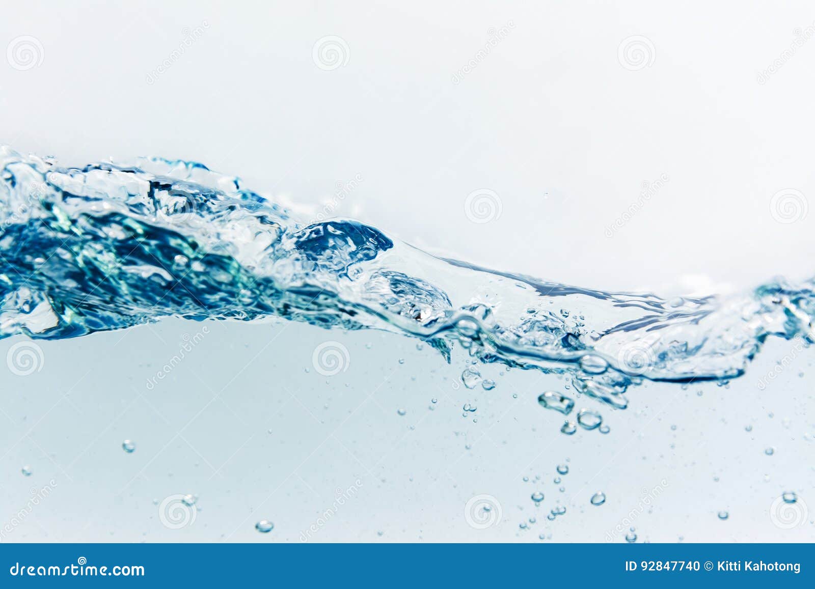 Water Splash with Bubbles of Air, Isolated on the White Background ...
