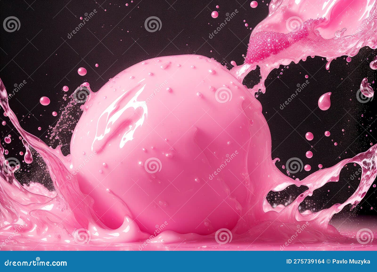 Water Splash with Bubbles on Blue Background. Abstract Background ...